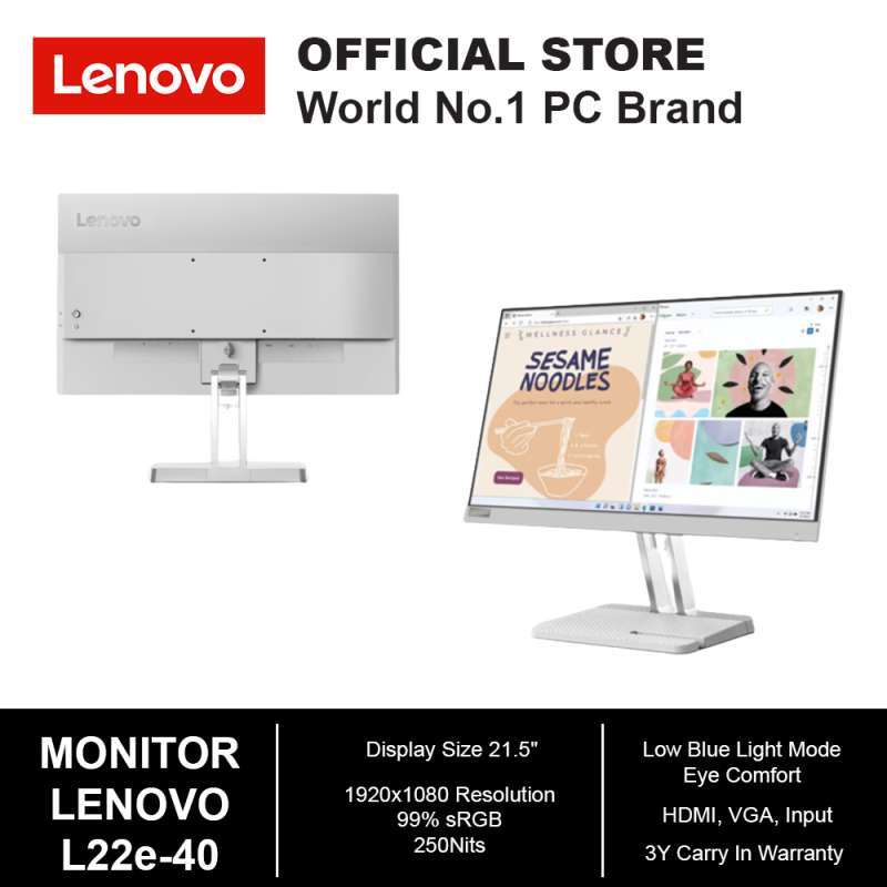 Jual Lenovo Monitor L22e-40 21.5 Fhd Va Panel 75 Hz Anti-glare Di ...
