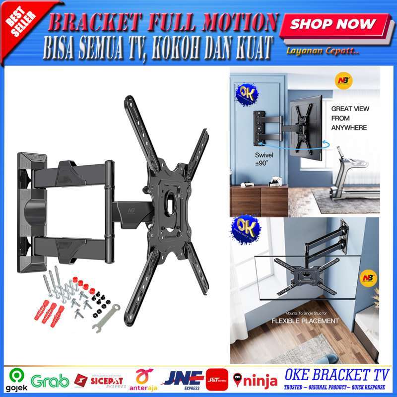 Promo Bracket breket braket tv swivel lengan 32 43 50 55 inch P4 Diskon ...