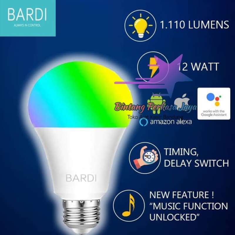Jual Lampu Pintar BARDI Smart LIGHT BULB RGB+WW 12W Wifi Wireless Home ...