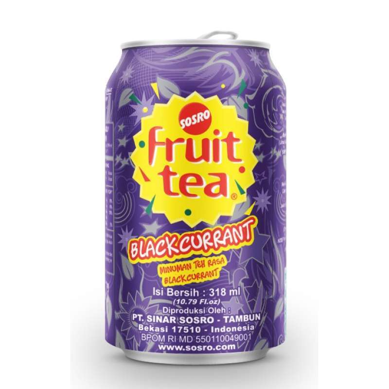 Jual Fruit Tea Sosro Blackcurrant Can 318 Ml Isi 24pcs Di Seller ...