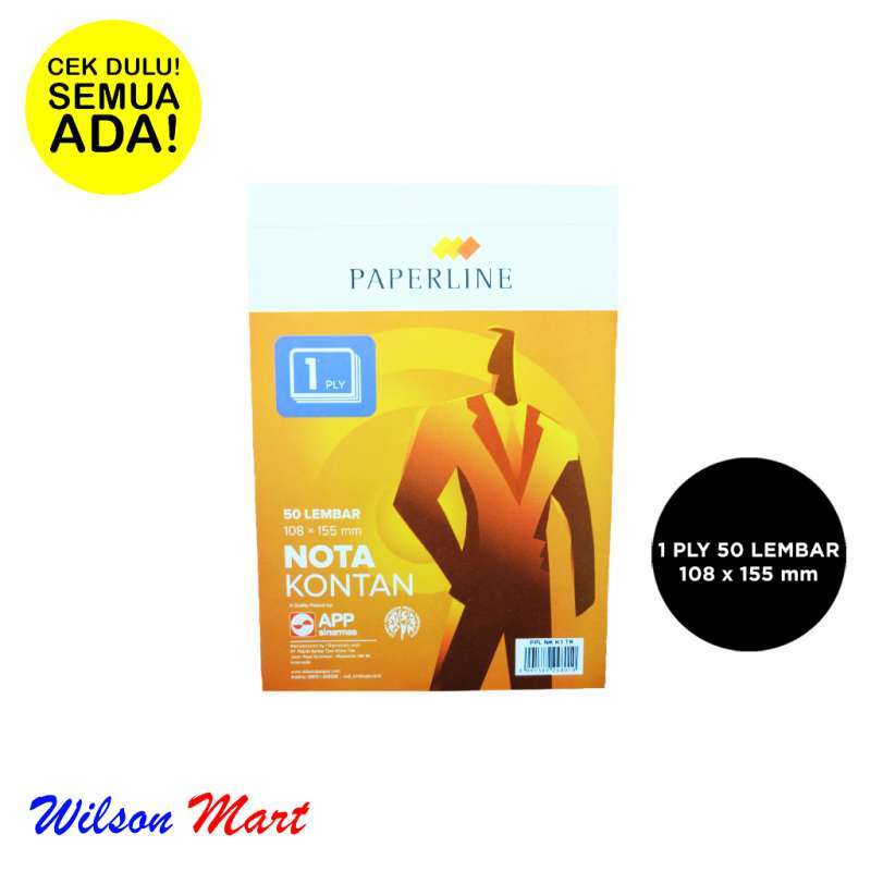 Jual PAPERLINE NOTA KONTAN 1 PLY 50 LEMBAR 108 X 155 MM di Seller ...