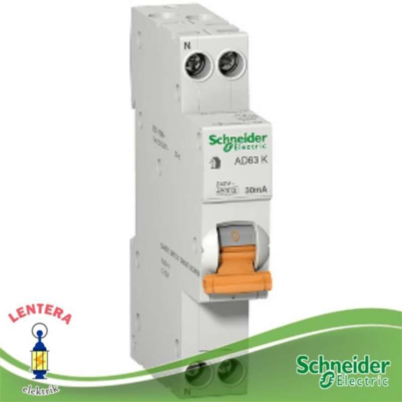 Jual SCHNEIDER RCBO SLIM 1P+N 6A C 30mA 4,5KA DOM12520 di Seller LENTERA ELEKTRIK - Babakan ...