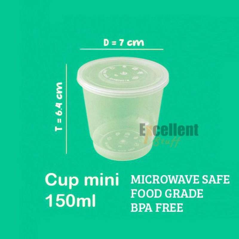 Jual cup plastik 150 ml / cup pudding [ISI 25 SET] microwave safe di ...