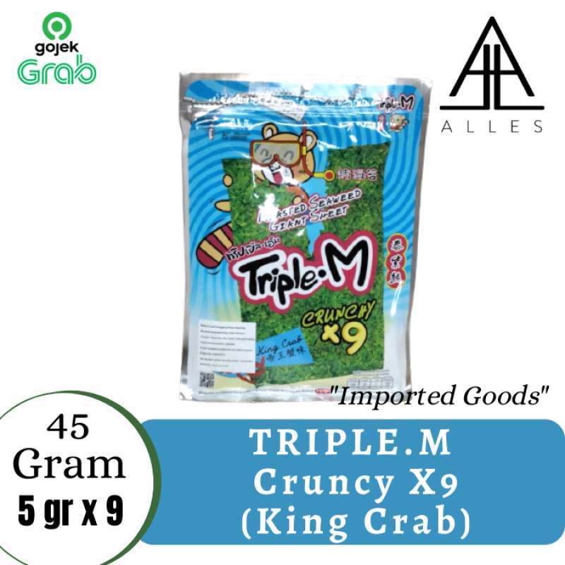 Promo Triple M Roasted Seaweed /King Crab/ Rumput Laut Isi 9 lembar 45 ...