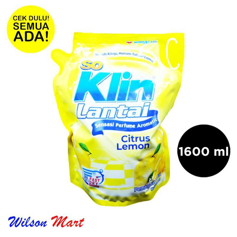 Jual SO KLIN LANTAI KUNING CITRUS LEMON 1600 ML 1,6 LITER REFILL di ...
