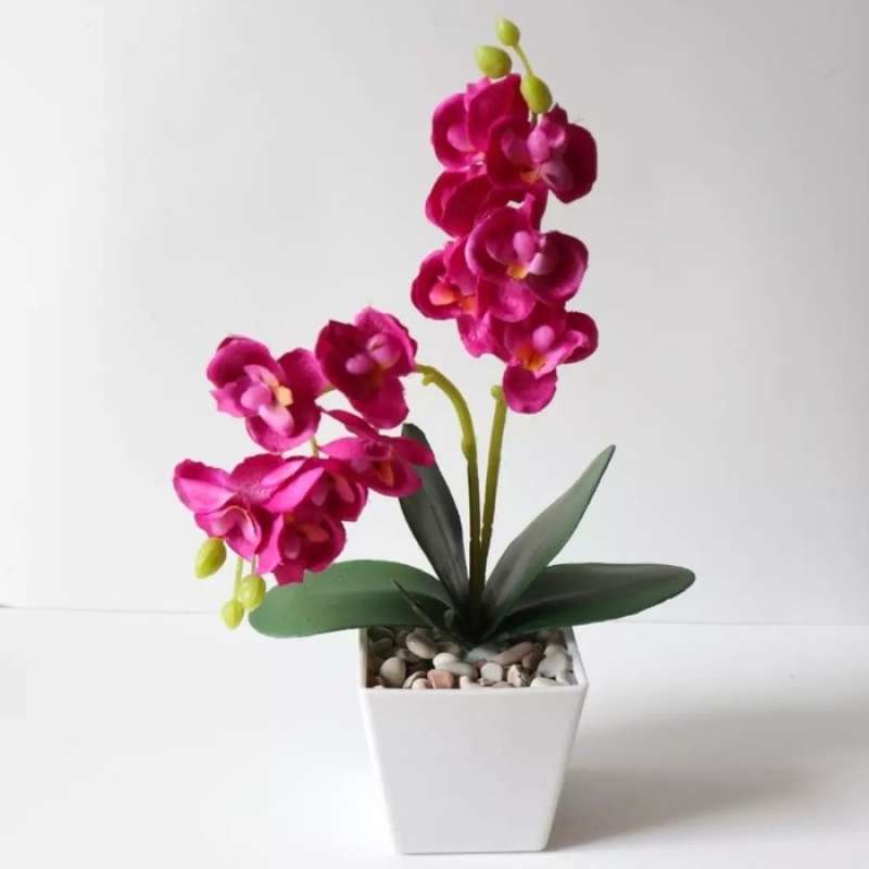 Jual bunga anggrek artificial import/bunga hiasan rumah/anggrek imitasi ...