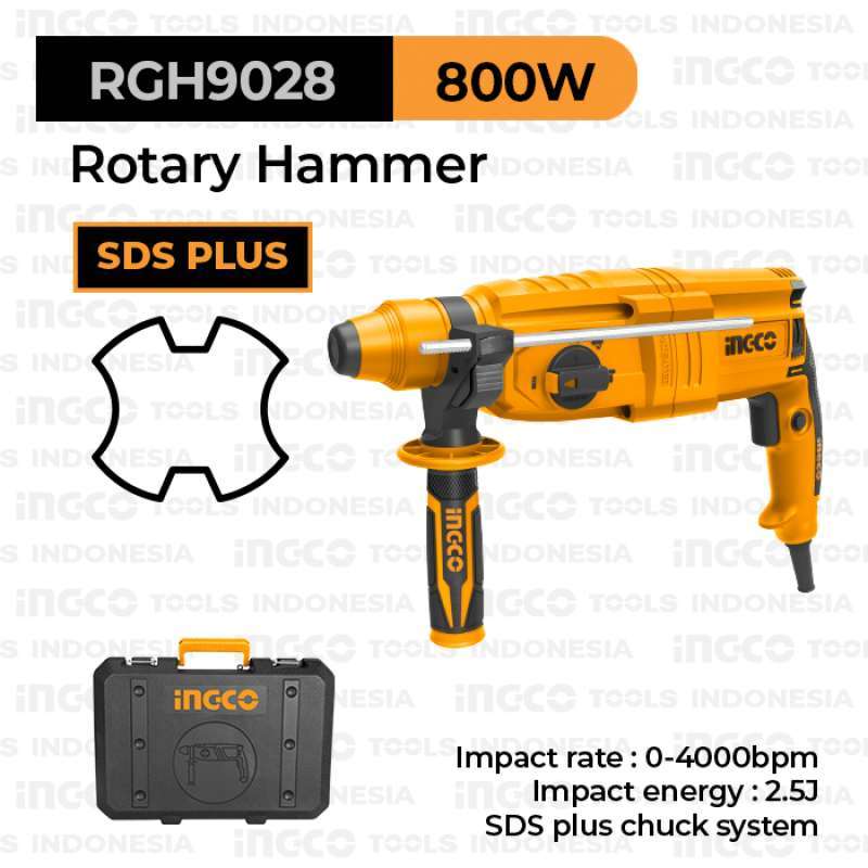 Jual Rotary Hammer Drill (800 W, 2.5J) INGCO RGH9028 Bor Bobok Tembok ...