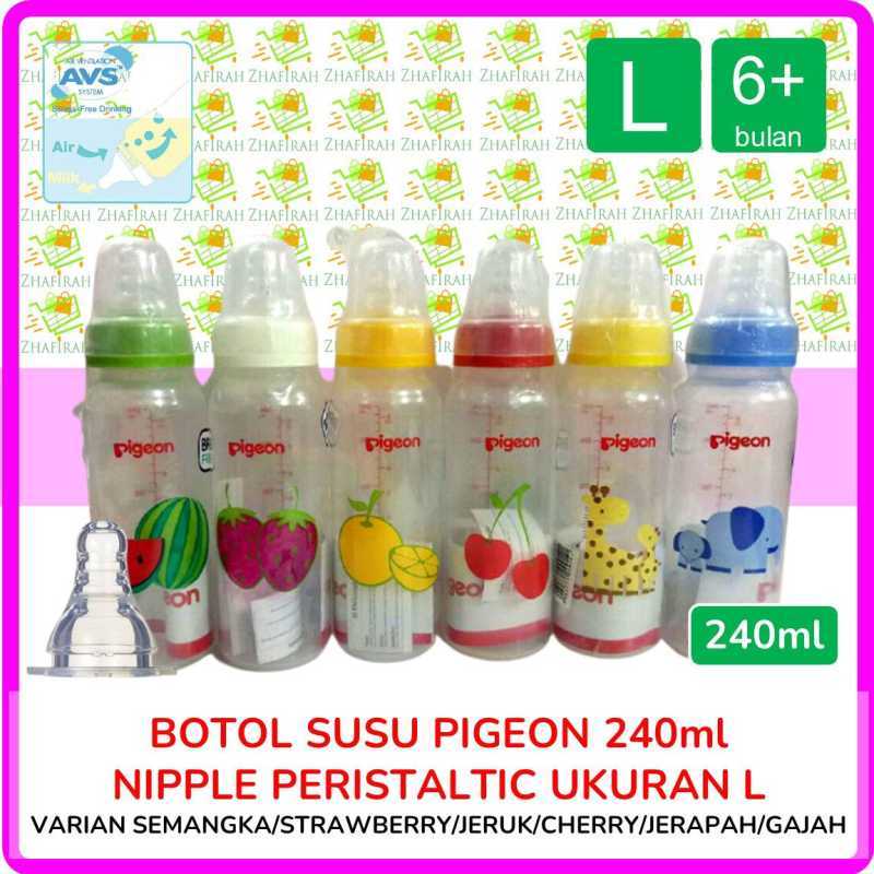 Jual Pigeon Botol Susu Bayi 240ml Tipe Nipple Peristaltic Ukuran Nipple ...