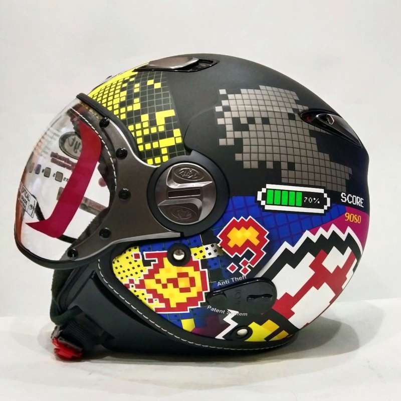 Jual KYT ELSICO MOTIF SERI 7 BLACK MATT YELLOW RED HELM HALF FACE - M di Seller Ryanmotorhelmet ...