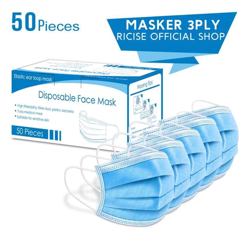 Jual Masker 3ply 50pcs Dengan Box Disposable Face Mask di Seller Toko ...
