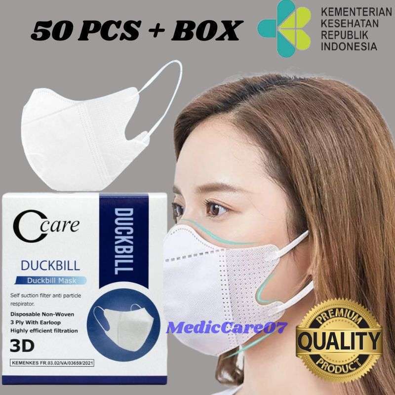 Jual Masker Duckbill 3 Ply Dewasa Isi 50 Pcs Earloop Premium Di Seller ...