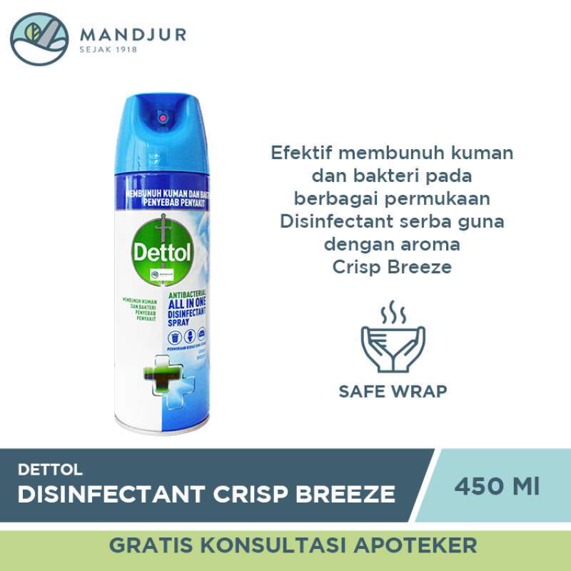 Jual Dettol Disinfectant Spray Crisp Breeze 450 ML di Seller Apotek ...