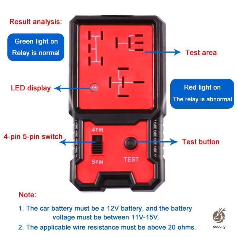 Jual Alat Tester Diagnostik Relay 12v Dengan Kabel Extension 1m Untuk ...