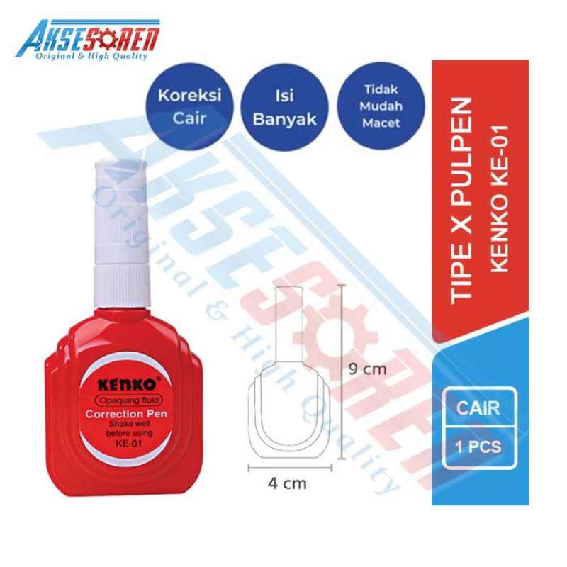 Jual Tape Ex Cair Kenko [ke-01] / Correction Pen Pulpen / Tip X Kertas ...