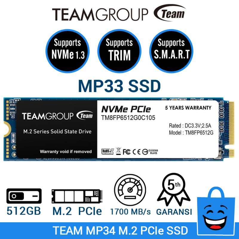 Promo Team Group SSD MP33 M.2 PCIe Gen3x4 Solid State Drive [512 GB ...