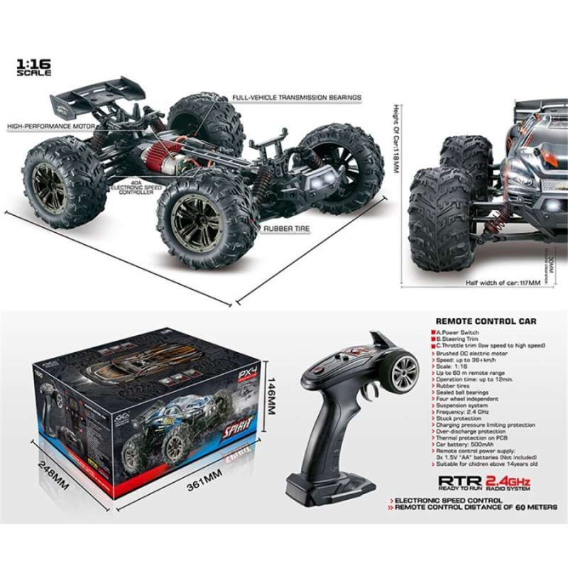 Jual XinLeHong 9136 RC Car Offroad 1/16 4WD Remote Control Monster ...