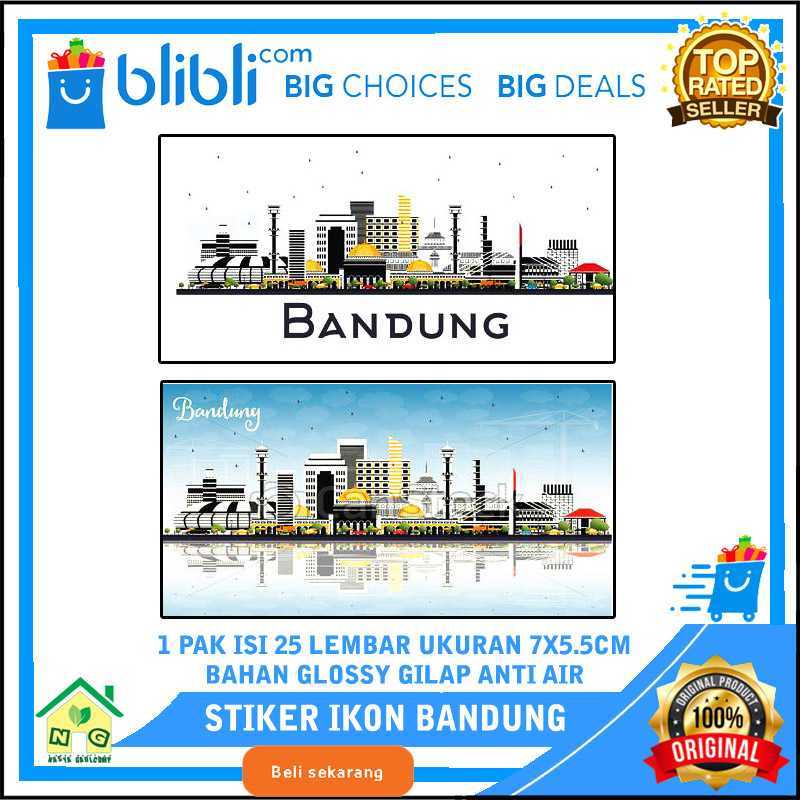 Promo Nasya Gaulcomp Stiker Ikon Kota Bandung Wall Sticker Tempelan ...