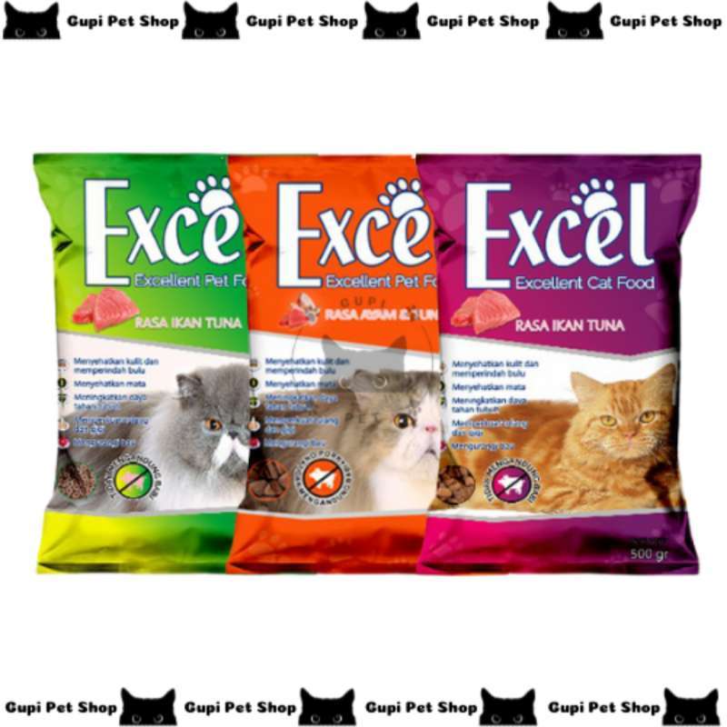Jual Excel Cat Kitten Adult Dry Freshpack Tuna Bentuk Ikan 500 Gram Di ...