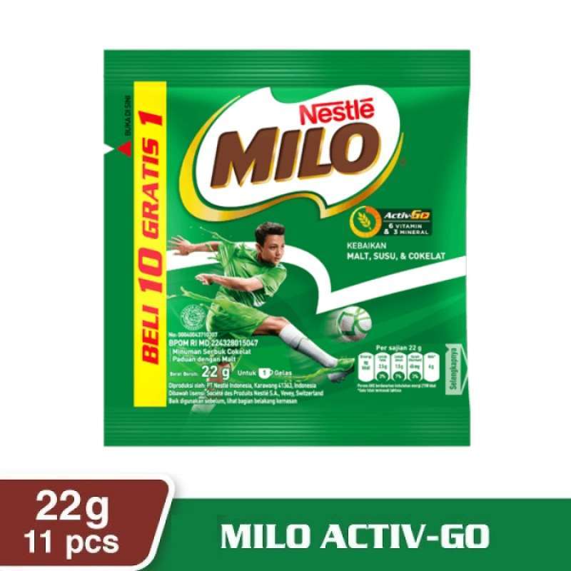 Promo Milo Activ-Go Minuman Coklat [22 g/ 11 Sachet/ Renceng] Diskon 14 ...
