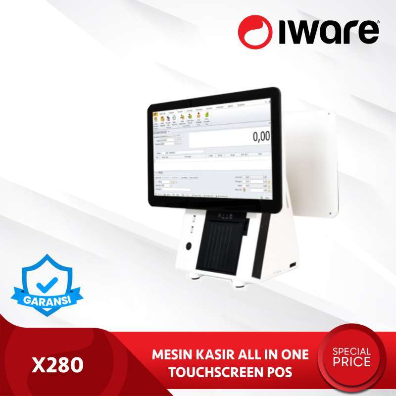 Promo Mesin Kasir Iware All In One Touchscreen Pos System Pc Iware X280 + Printer Thermal 80mm ...