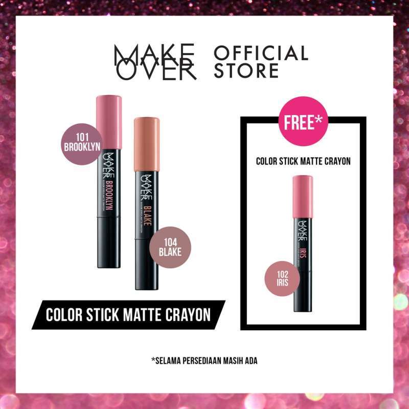 Promo Make Over Color Stick Matte Crayon Lipstick original Diskon 21% ...