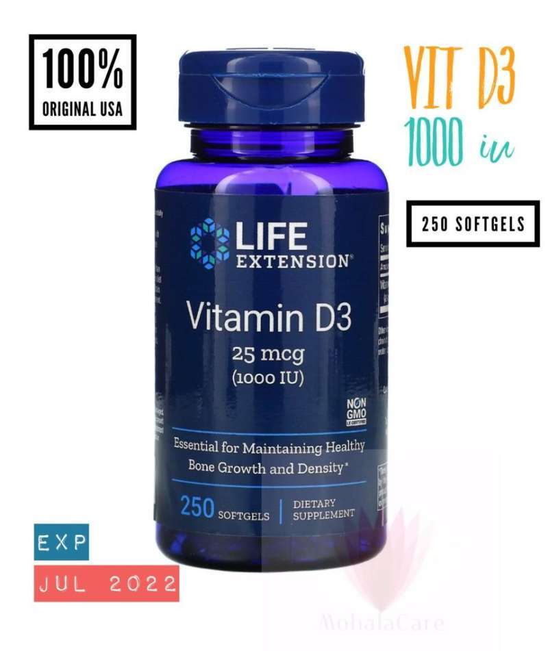 Promo Life Extension Vit D3 1000 Iu Vitamin D3 [250 Softgels] Diskon 30 ...