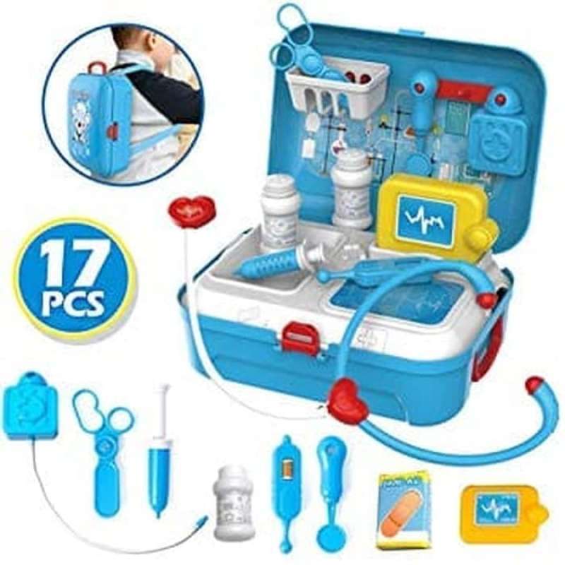 Jual Mainan Anak - Doctor Back Pack Koper Peralatan Medis Biru Set 17 ...