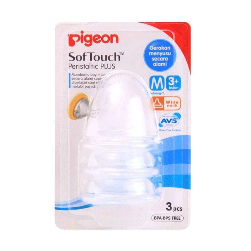 Jual Pigeon Softouch Peristaltic Plus Nipple Wide Neck Dot Blister Isi 3 Pcs Di Seller Huggy ...