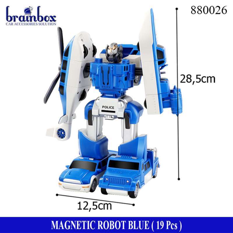 Jual Magnetic Robot Blue Mainan Anak Mobil Robot Magnet Di Seller ...