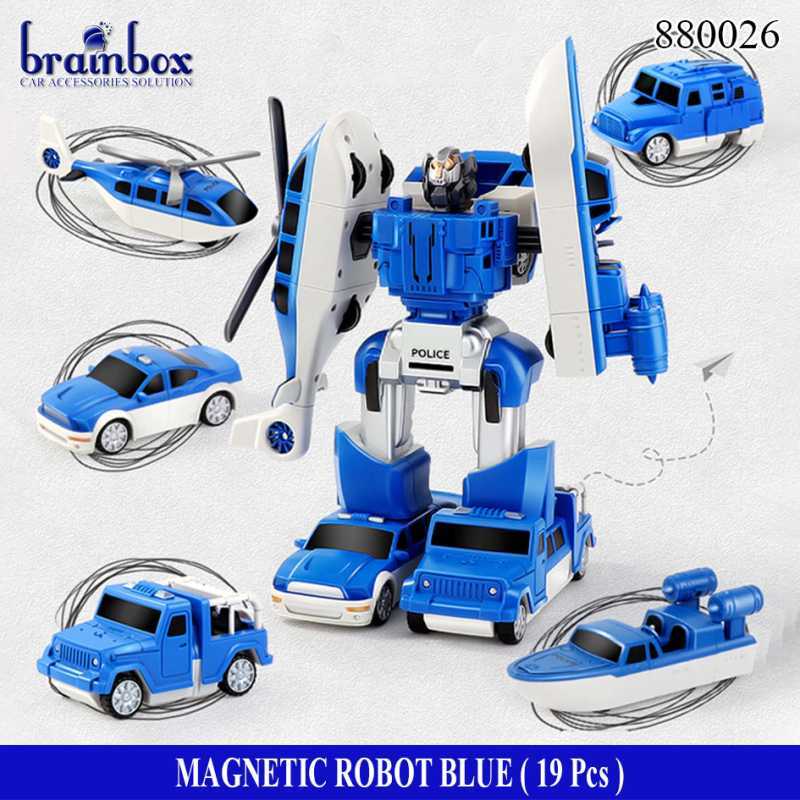 Jual Magnetic Robot Blue Mainan Anak Mobil Robot Magnet Di Seller ...