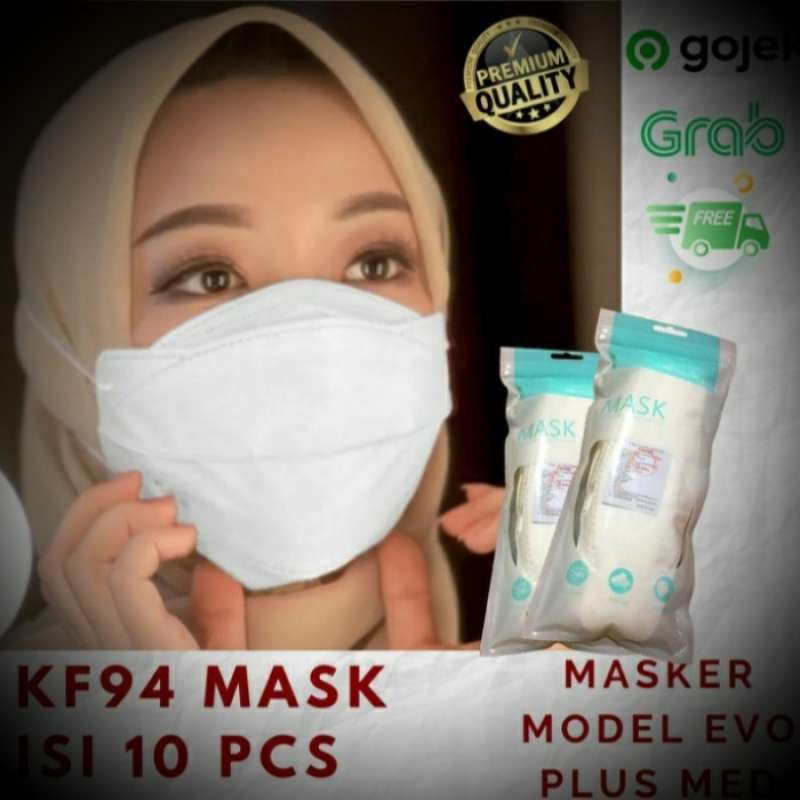 Jual Masker Kf94 Korea Hijab isi 10 4ply Headloop Model Evo Plusmed ...