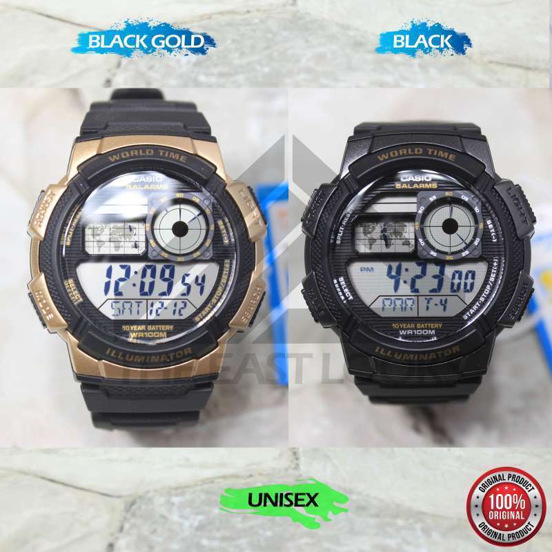 Jual Casio AE-1000W | Jam Tangan Casio Ori | Casio Original Pria | Casio Digital - BLACK GOLD di ...