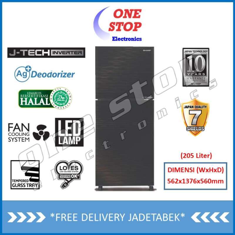 Jual [GARANSI RESMI] SHARP SJ-246XI-MK Kulkas 2 Pintu Shine J-Tech Inverter Series 205 L di ...