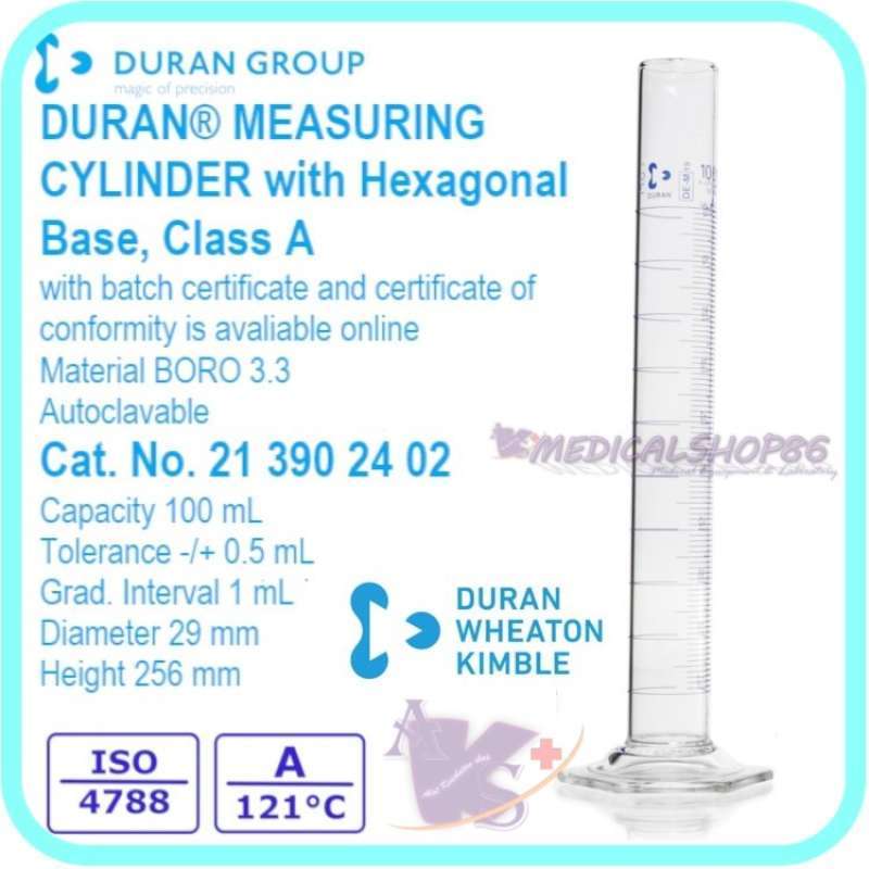 Jual Gelas Ukur 100 ml Class A (Measuring Cylinder) DURAN di Seller MEDICALSHOP86 - Tomang, Kota ...