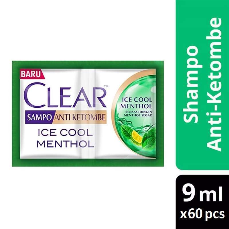 Promo Clear Shampoo Ice Cool Menthol [9 Ml/ 5 Renceng/ 60 Sachet ...