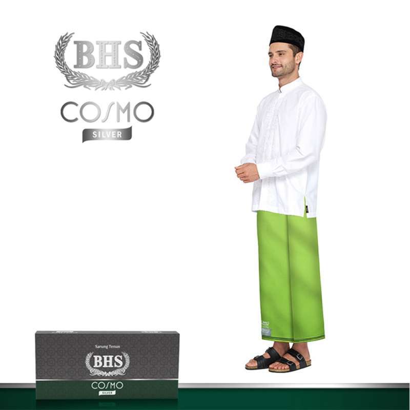 Jual Sarung BHS Cosmo Silver Warna Polos Hijau di Seller Sarung BHS ...