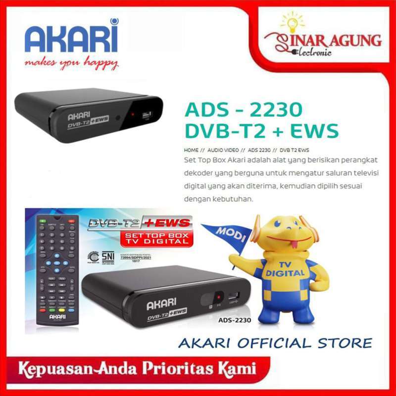 Jual AKARI SET TOP BOX DVB-T2 DIGITAL ADS-2230 ADS2230 - ORIGINAL di ...