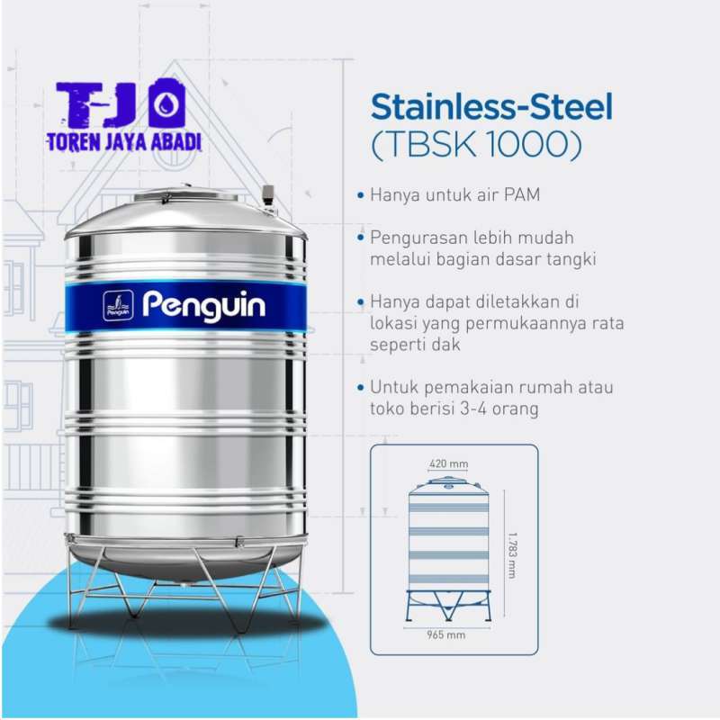 Jual Tangki Air Stainless Penguin Original Murah - Harga Diskon Maret ...
