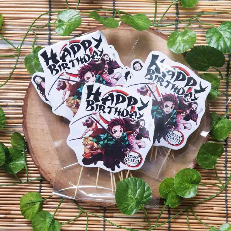 Jual Demon Slayer Kimetsu no Yaiba Anime Birthday Cake Topper 1 set di ...