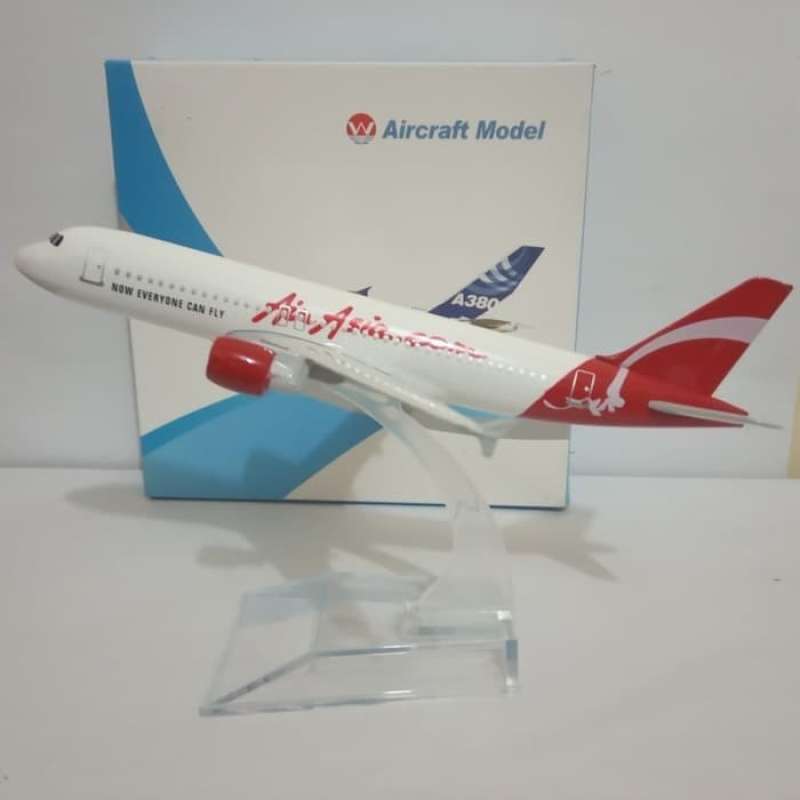 Jual Diecast pesawat Air Asia putih aircraft model mainan bahan besi ...