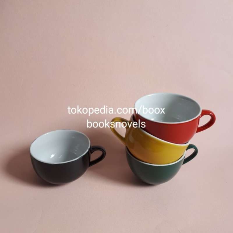 Jual Cangkir Kopi Cup Warna Merah Kuning Hijau Botol Porcelain Keramik ...