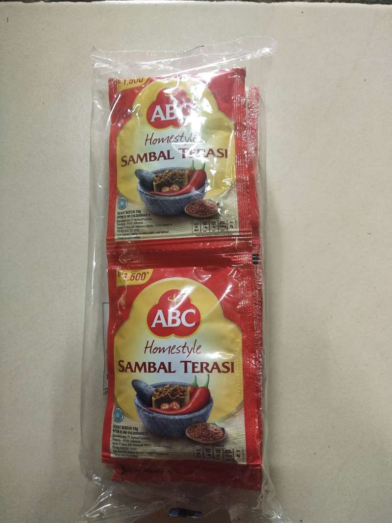 Jual Sambal Terasi ABC renceng isi 10 sachet @ 20 gram di Seller Je&Je ...