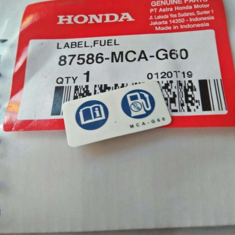 Jual Honda Genuine Part Label Fuel Sticker Logo Tangki Bensin for Honda ...