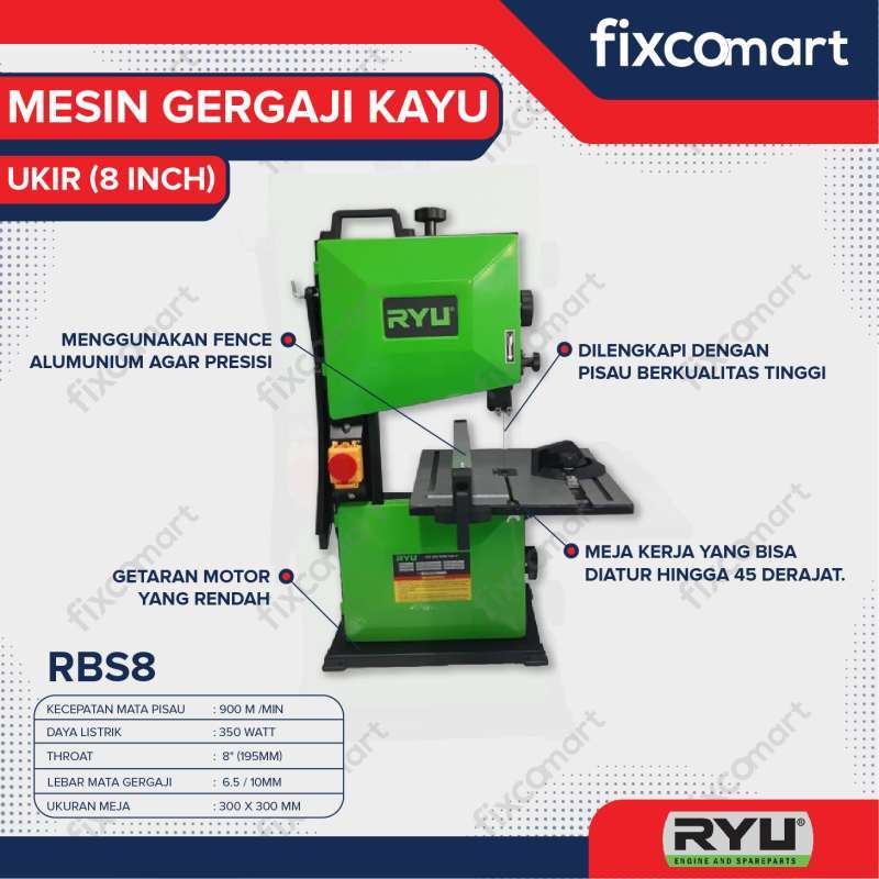 Promo RYU BAND SAW 8 INCH RBS8 - MESIN GERGAJI KAYU DAN UKIR Diskon 15% ...