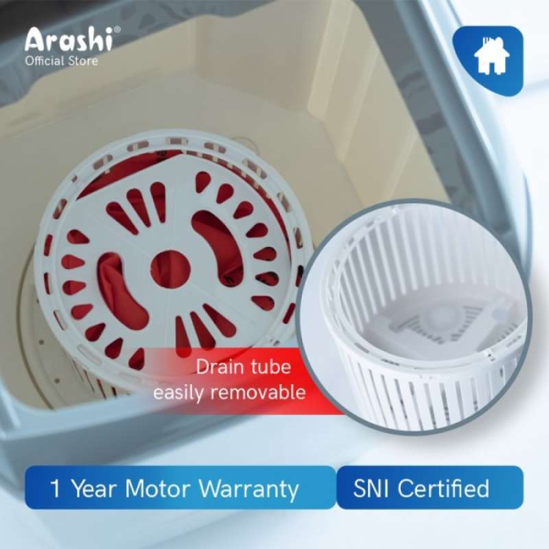 Jual Arashi Portable Washing Machine Awm451a Mesin Cuci Mini 4,5 Kg Di ...