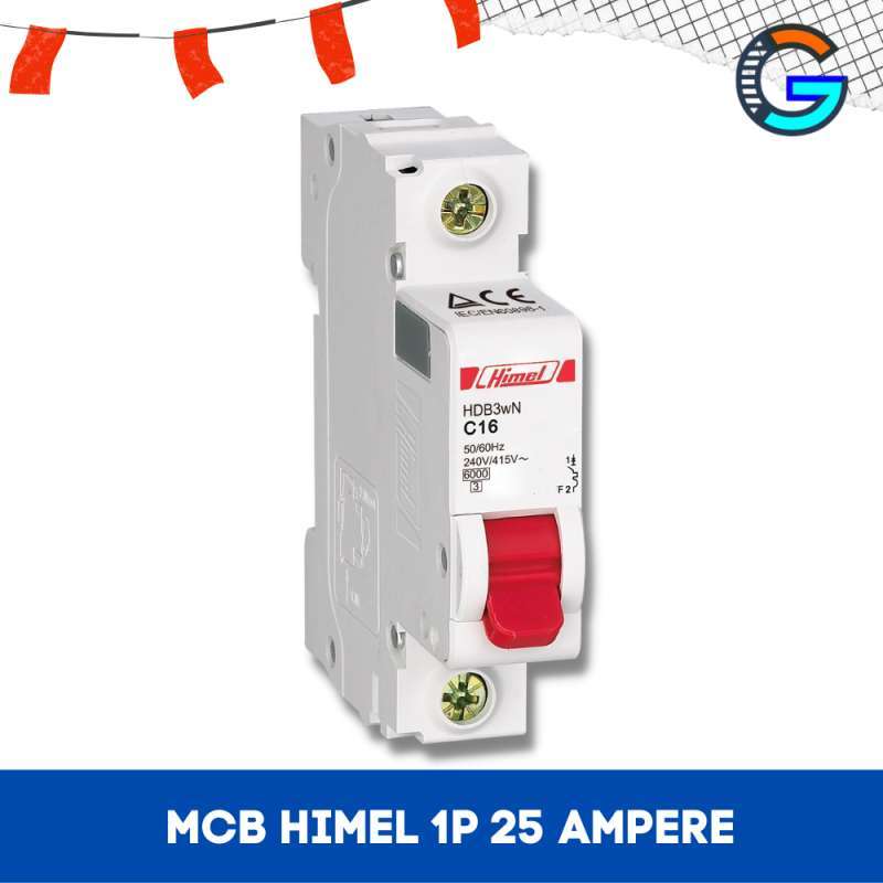 Jual MCB AC 25 AMPERE/5500 WATT PROTEKSI BEBAN ANTI TERBAKAR SNI HIMEL ORI di Seller GR Store ...