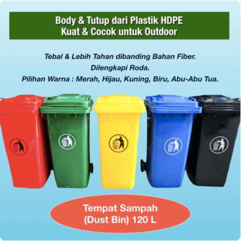Jual Tempat Sampah Plastik KLEEN 120 L ( Plastic Dust Bin ) - Hijau di Seller VIS Cleaning - VIS ...