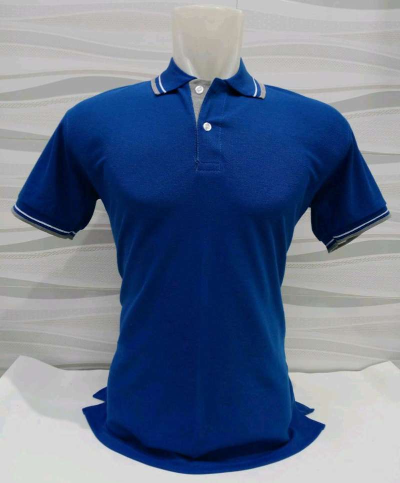 Jual Kaos Kerah Lis / Baju Kerah Polo Shirt - S Biru Di Seller ...