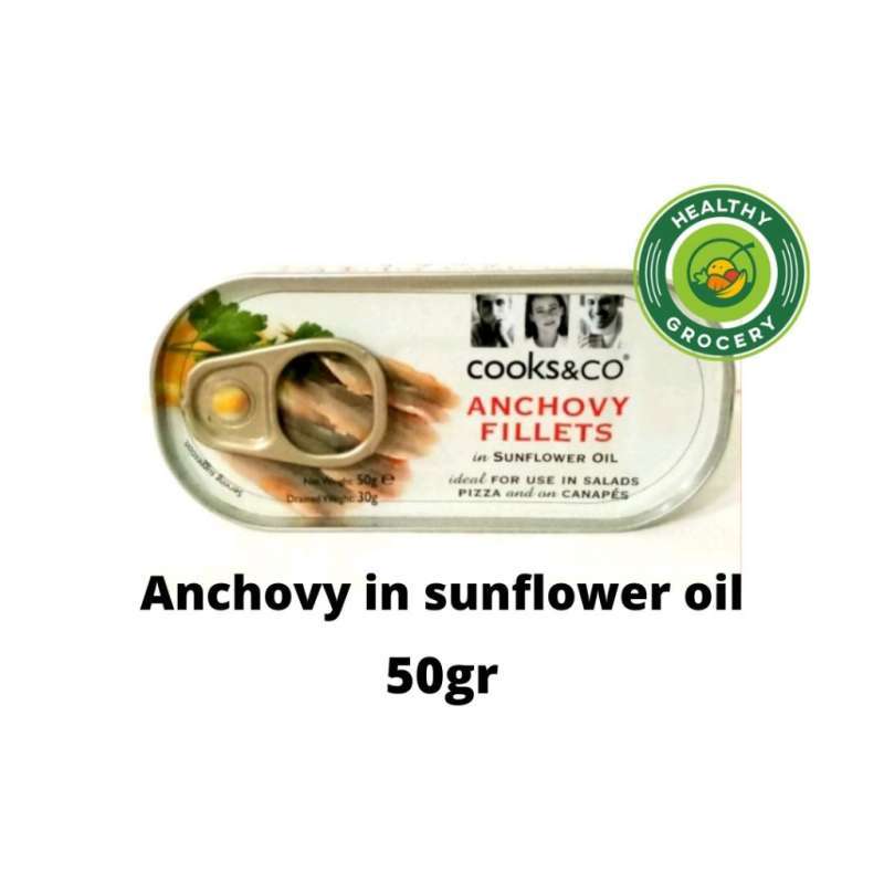 Jual Cooks & Co Anchovy Fillets In Sunflower Oil 50gr / Ikan Anchovy ...