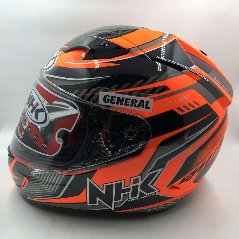 Jual Helm NHK GP1000 GP 1000 Motif Plasma Orange Fluorecent Silver ...